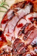 Baked Ham with Raspberry Chipotle Ham Glaze - The Food Charlatan