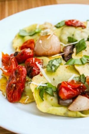 Ravioli with Cherry Tomatoes and Basil - The Food Charlatan