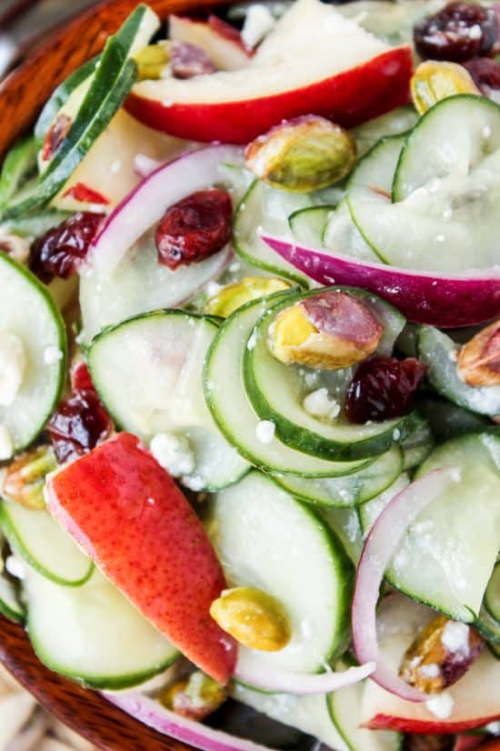 Pistachio-Pear Cucumber Salad - The Food Charlatan