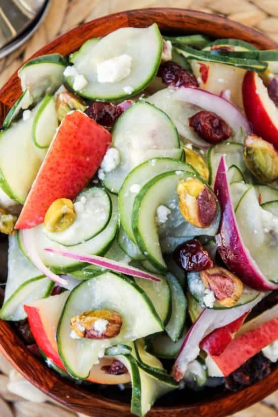 Pistachio-Pear Cucumber Salad - The Food Charlatan