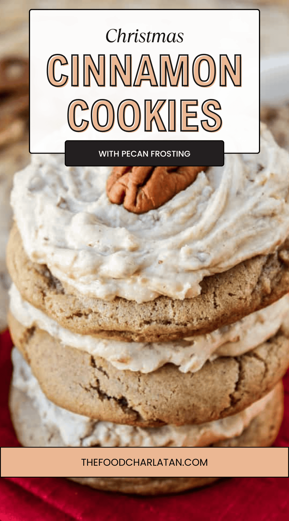 Soft Cinnamon Cookies with Maple Pecan Frosting - The Food Charlatan