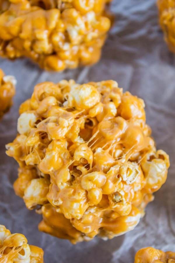 Easy Butterscotch Popcorn Balls - The Food Charlatan