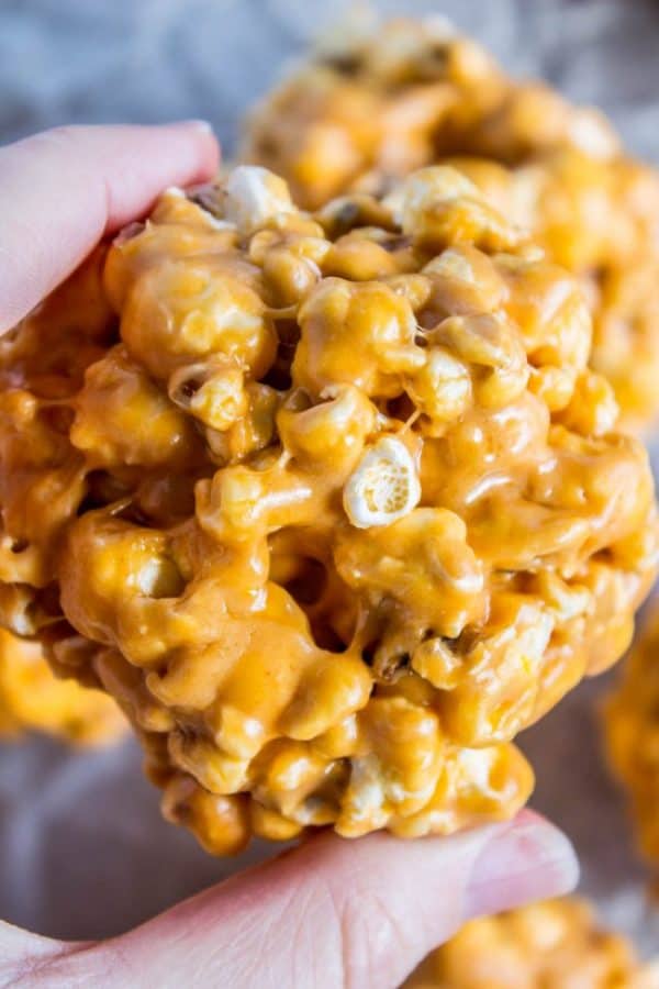 Easy Butterscotch Popcorn Balls - The Food Charlatan