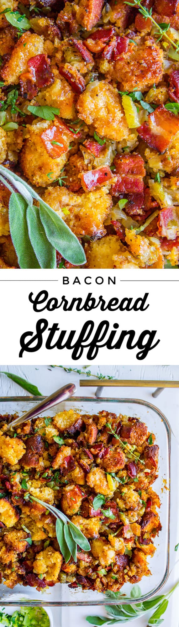 Bacon Corn Bread Stuffing - The Food Charlatan
