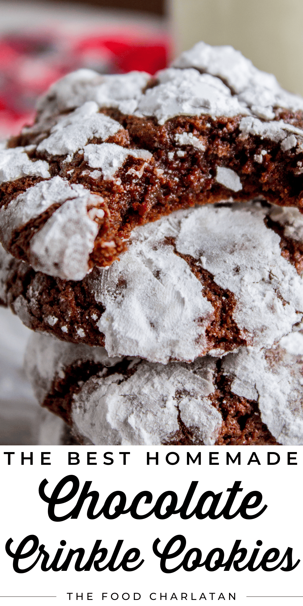 Best Fudgy Chocolate Crinkle Cookies - The Food Charlatan