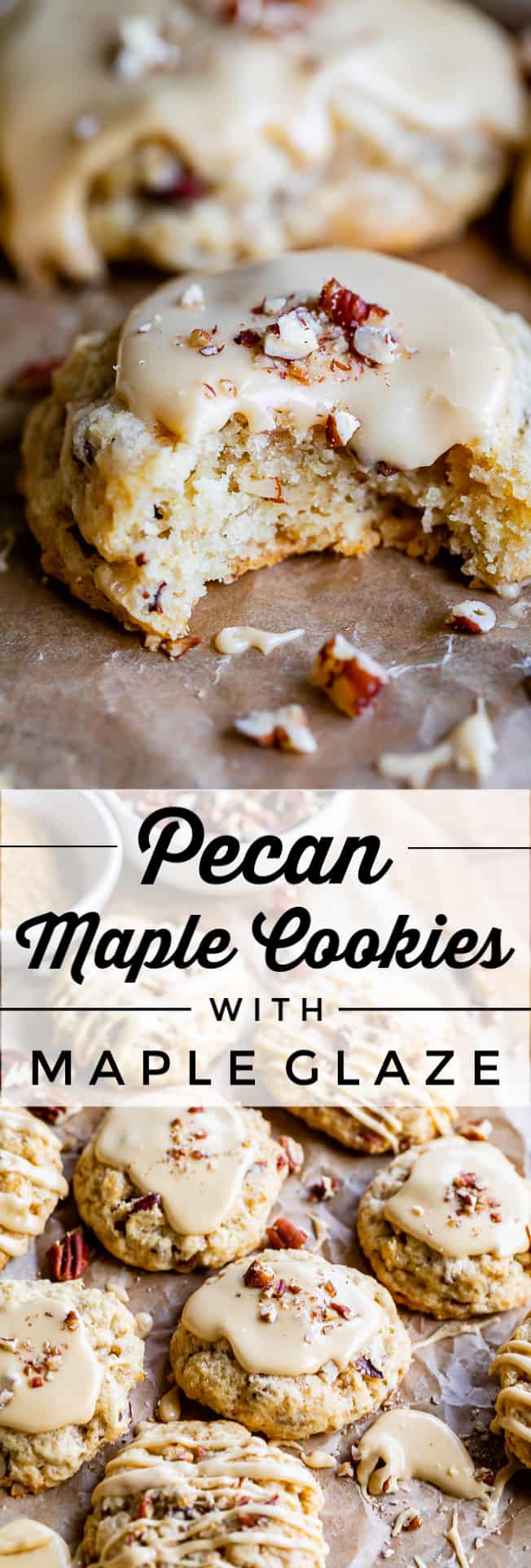Pecan Maple Cookies with Maple Glaze - The Food Charlatan