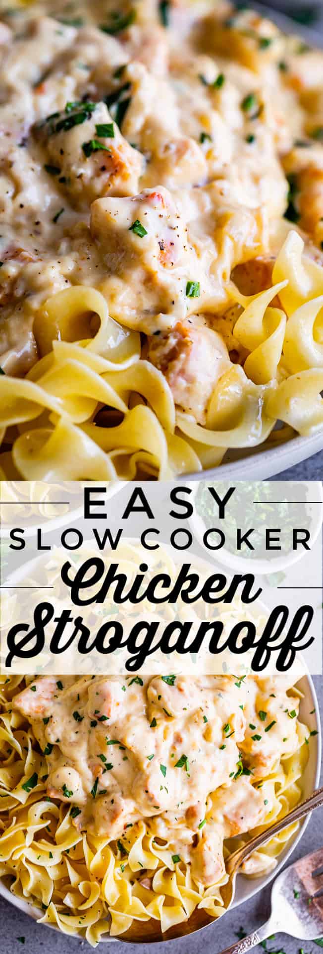 Easy Slow Cooker Chicken Stroganoff - The Food Charlatan