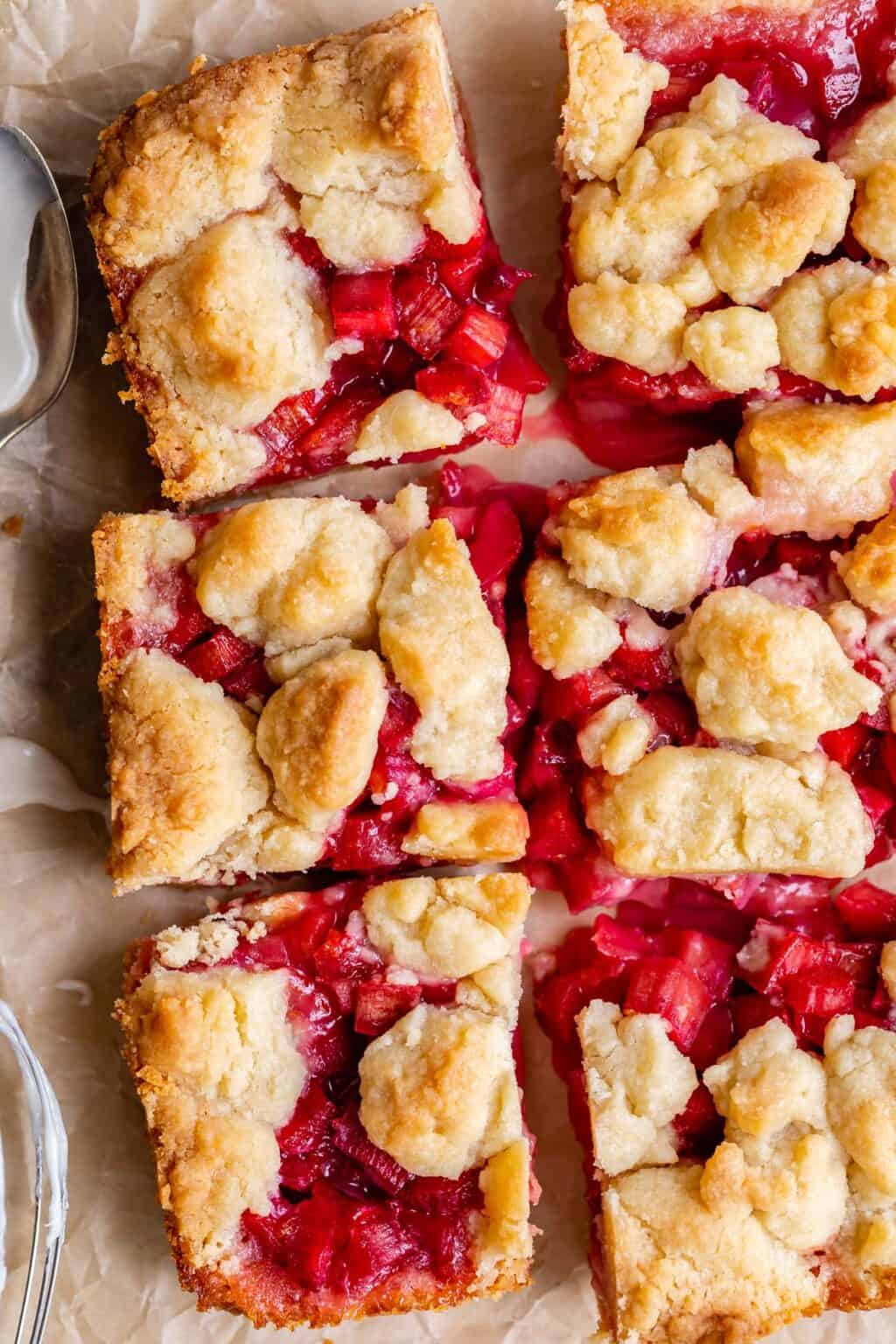 Rhubarb Shortbread Crust Bars Recipe - The Food Charlatan