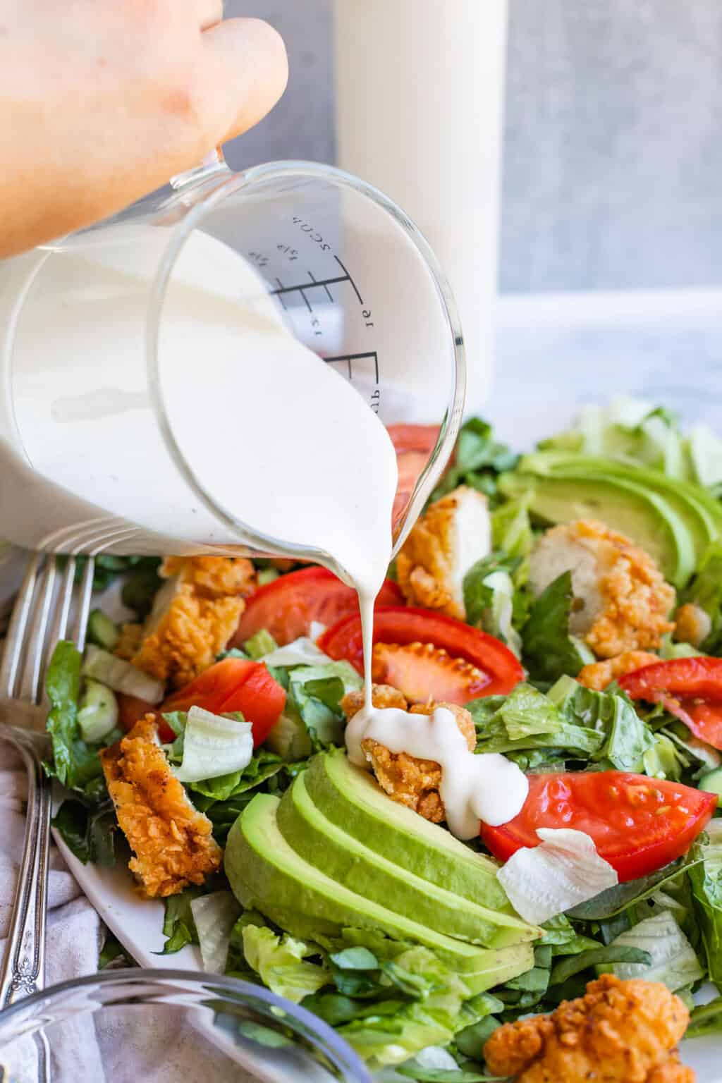 Crispy Chicken Salad with Buttermilk Ranch - The Food Charlatan