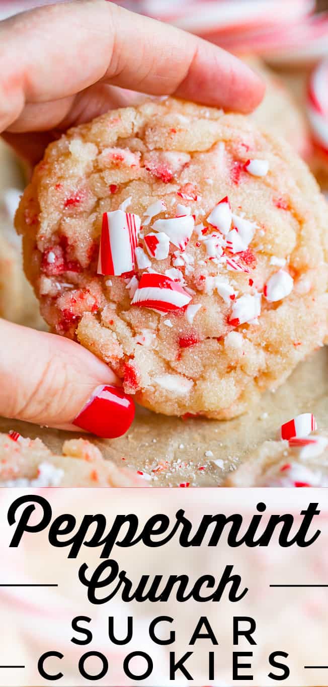 Peppermint Crunch Sugar Cookies - The Food Charlatan