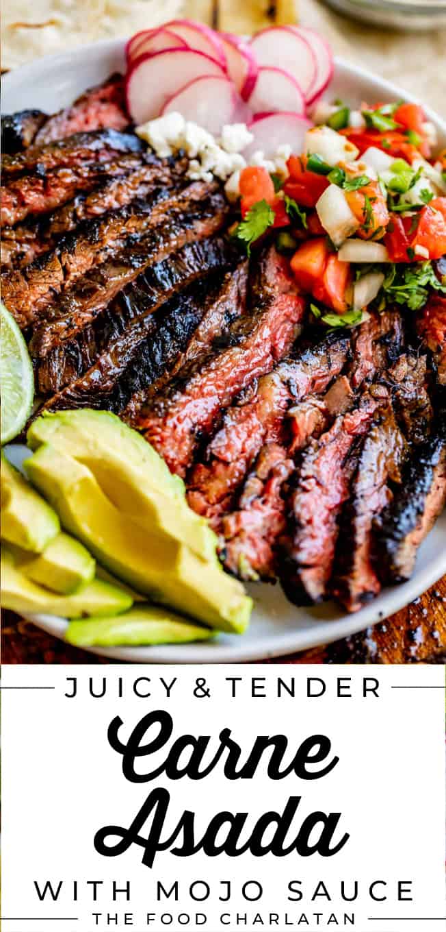 Juicy Carne Asada Recipe + Mojo Marinade! - The Food Charlatan