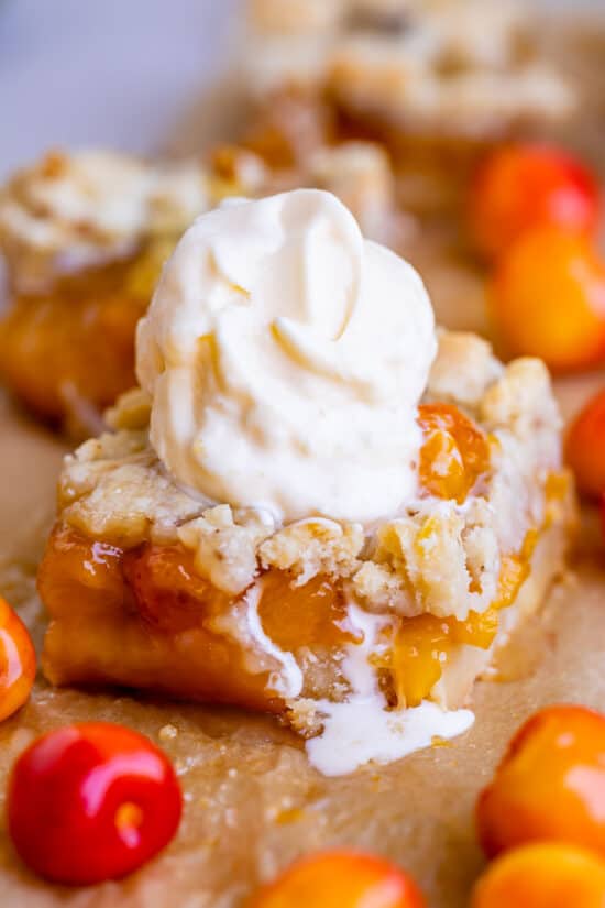 Rainier Cherry Pie Shortbread Bars - The Food Charlatan