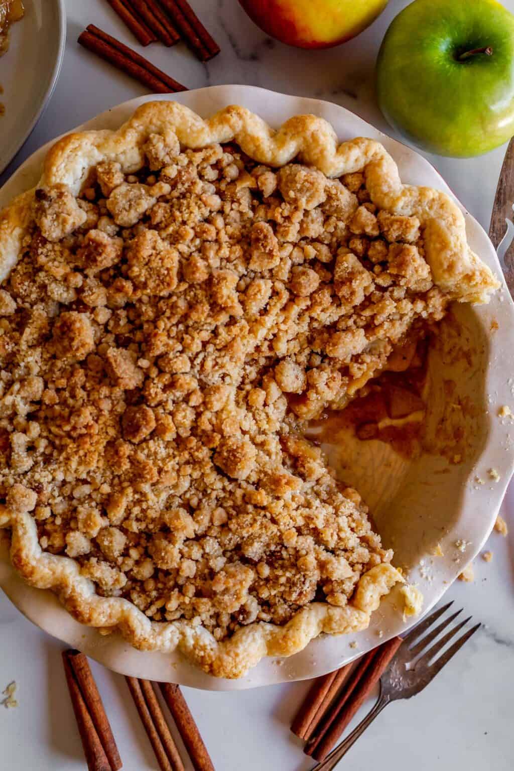 Dutch Apple Pie with Crumb Topping - The Food Charlatan