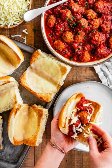 The BEST Cheesy Meatball Sub Recipe! - The Food Charlatan