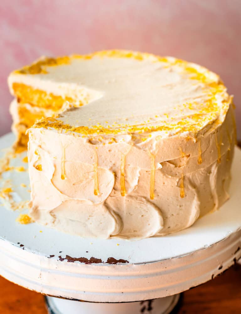 Cornbread Cake with Honey Frosting - The Food Charlatan