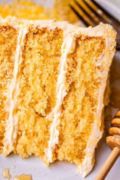 Cornbread Cake with Honey Frosting - The Food Charlatan