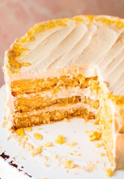 Cornbread Cake with Honey Frosting - The Food Charlatan