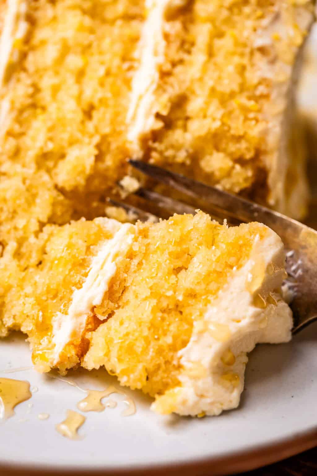 Cornbread Cake with Honey Frosting - The Food Charlatan