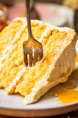 Cornbread Cake with Honey Frosting - The Food Charlatan