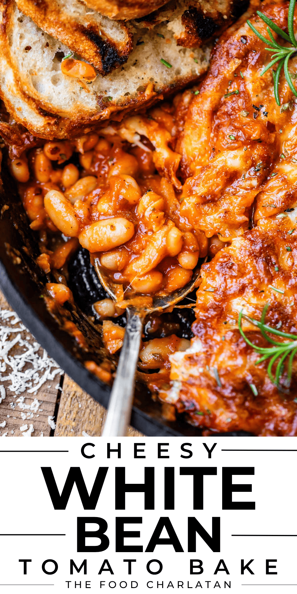 Cheesy White Bean Tomato Bake - The Food Charlatan